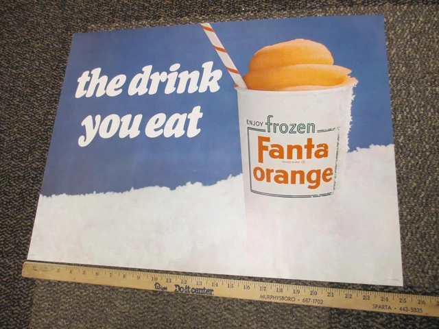 FANTA ORANGE FROZEN 1960s soda store sign diner movie theater Coca Cola ...