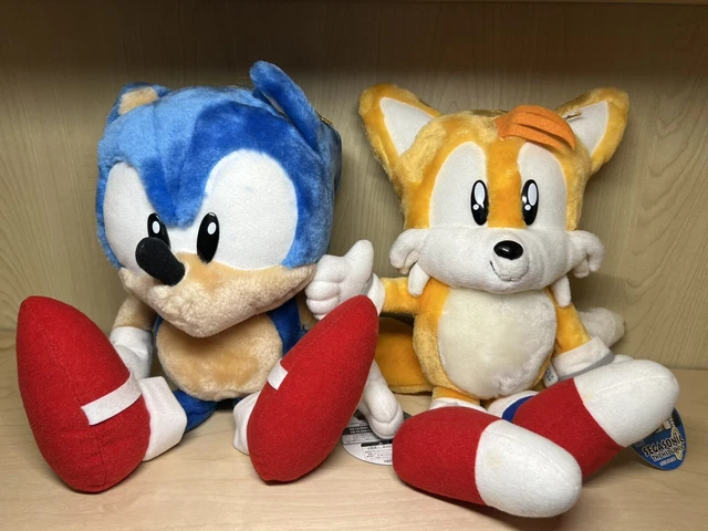 VINTAGE 1998 SONIC The Hedgehog Tails 14” Fuzzy Plush Set Segasonic 90 ...
