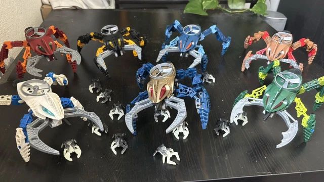 LEGO BIONICLE VISORAK Complete Set (6 Original Visorak + Gold Visorak ...