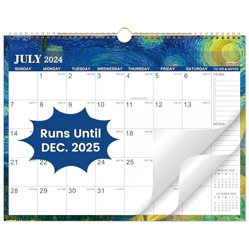 CALENDAR 2024-2025 - Jul. 2024 - Dec. 2025, 2024 Wall calendar, 18 ...