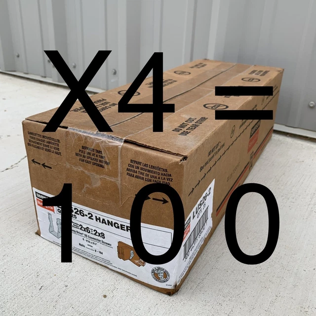 SIMPSON STRONG-TIE LUS26-2 2x6 2x8 Hanger Hangers QTY: 100 New Sealed £ ...