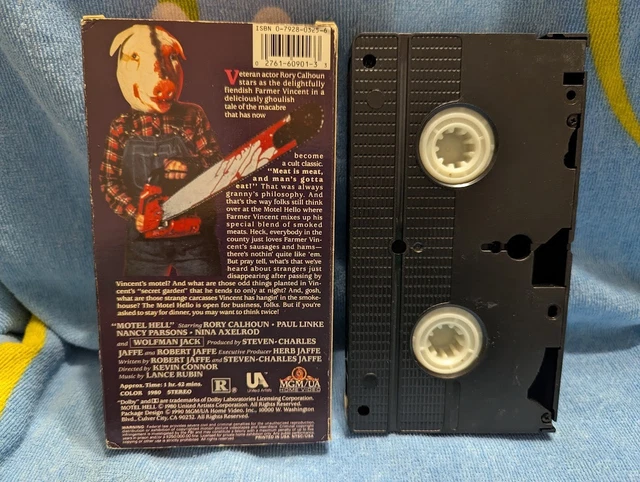 MOTEL HELL 1980 VHS Tape 1990 MGM Horror Slasher Rory Calhoun Wolfman ...