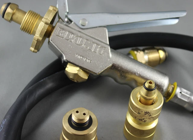 LPG GAS BOTTLE Filler Gun & Hose Kit with Primus and Companion Adapters ...