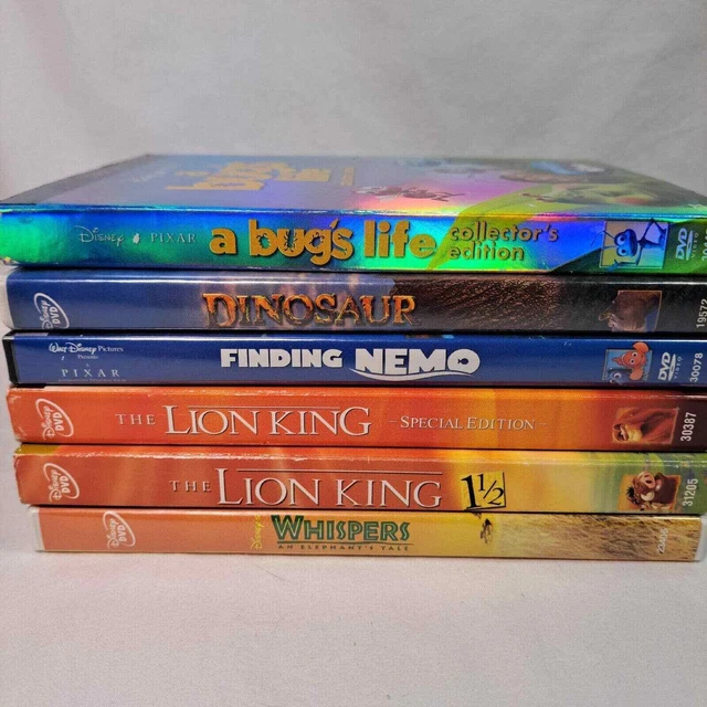 DISNEY ANIMAL DVD Bundle (6): Lion King, a Bug's Life, Finding Nemo ...