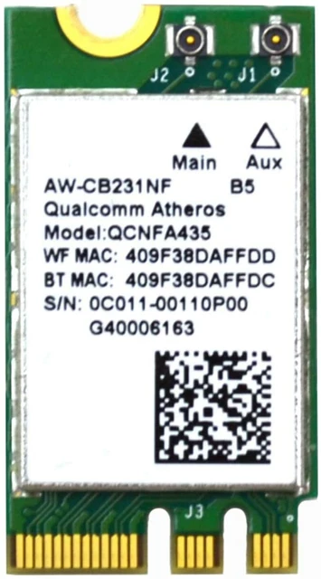 OEM ASUS 0C011-00110Q00 Atheros QCNFA435 802.11a/b/g/n/ac BT NGFF AW-CB231NF 147 EUR 11,40 ...
