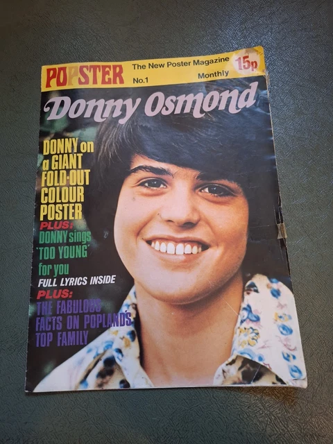 RARE VINTAGE POPSTER Magazine 1972 Issue #1 Donny Osmond Giant Poster £ ...