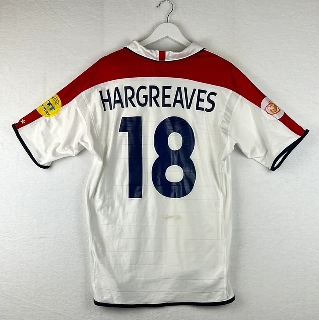 ENGLAND MATCH WORN 2004 Home Shirt - Hargreaves 18 - Photo Match Proof ...