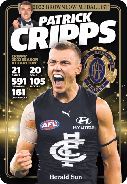 PATRICK CRIPPS BROWNLOW medal winner poster, AFL football, Carlton ...