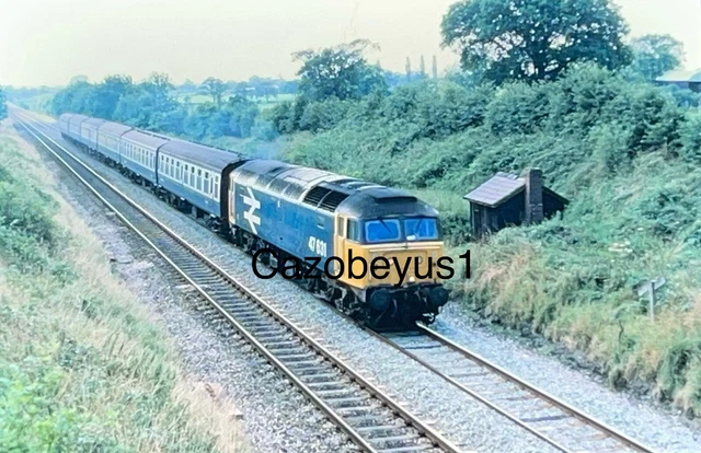 ORIGINAL 35MM TRAIN BR Train Class 47631 @ Whitchurch 25/8/87 REF166 £3 ...