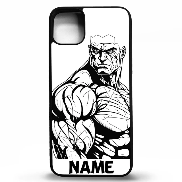 BODY BUILDER BIG muscle man gym pose graphic personalised name phone ...