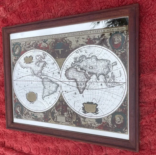 VINTAGE GENUINE ASPELL Saggers World Map Mirror Large £50.00 - PicClick UK