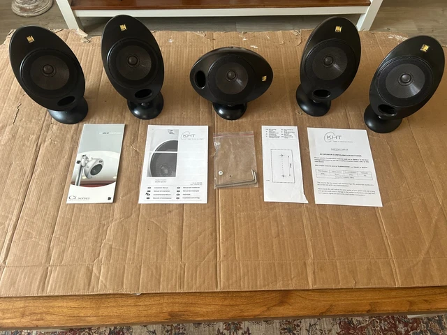 KEF HTS2001 (2005.2) matt Black Egg - 5 x Surround Satellite Speakers ...