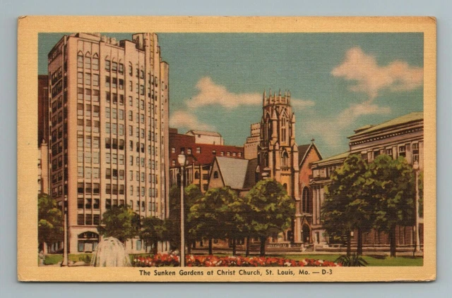 THE SUNKEN GARDENS at Christ Church St Louis MO Missouri Postcard £7.97 - PicClick UK
