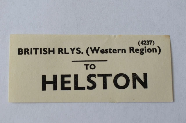 BRITISH RAILWAY LUGGAGE Label Helston (RefA15) £2.00 - PicClick UK