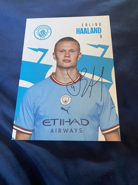 ERLING HAALAND - MANCHESTER CITY Signed 22/23 Club Card RARE Printed ...