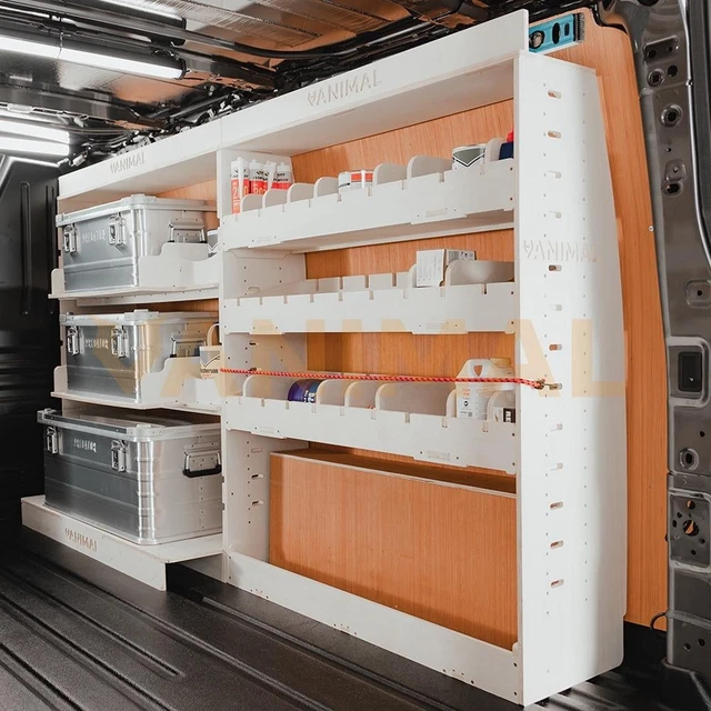 VW TRANSPORTER T7 2025+ LWB Adjustable Double Racking inc. x3 Storage ...