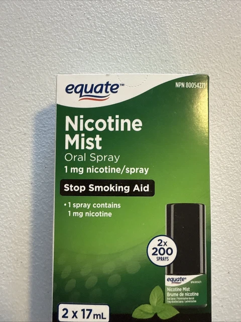 EQUATE NICOTINE MIST Oral Spray, Peppermint Flavour, 2 x 17 mL $49.66 ...