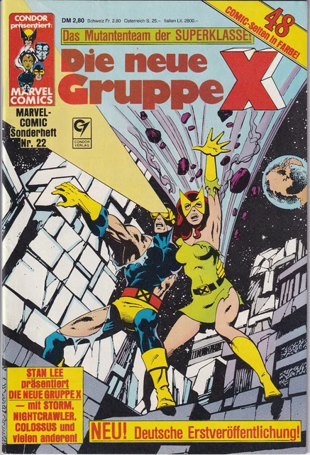 MARVEL-COMIC-SONDERHEFT NR. 22 DIE NEUE GRUPPE X Condor Verlag EUR 20 ...