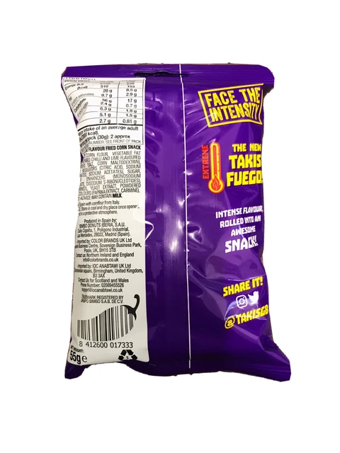 TAKIS FUEGO SPICY Tangy Mexican Rolled Crisps Hot Chilli Pepper & Lime ...