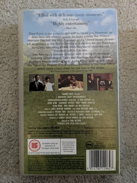 DAVE - VHS Video Tape Sigourney Weaver Kevin Kline EUR 4,09 - PicClick FR