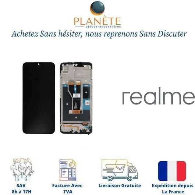 ORIGINAL ECRAN COMPLET LCD et tactile Noir Sur Châssis Realme Narzo 50i Prime EUR 49,99 ...