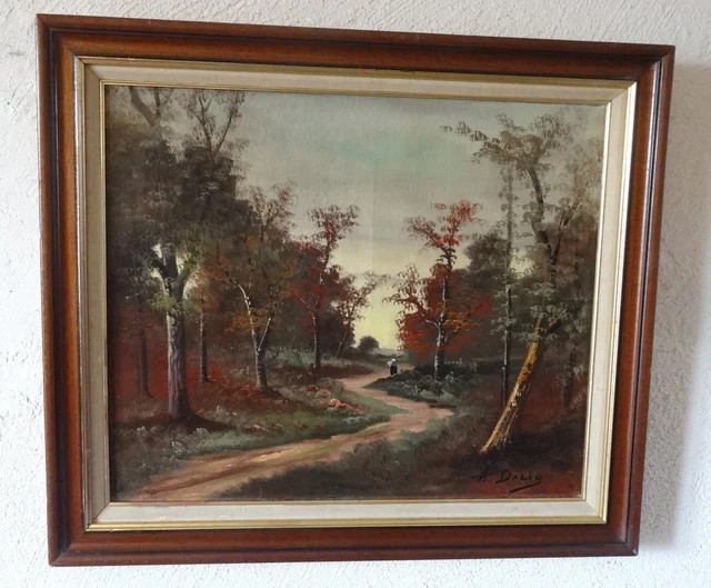 TABLEAU ANCIEN SIGNÉ huile sur toile EUR 90,00 - PicClick FR