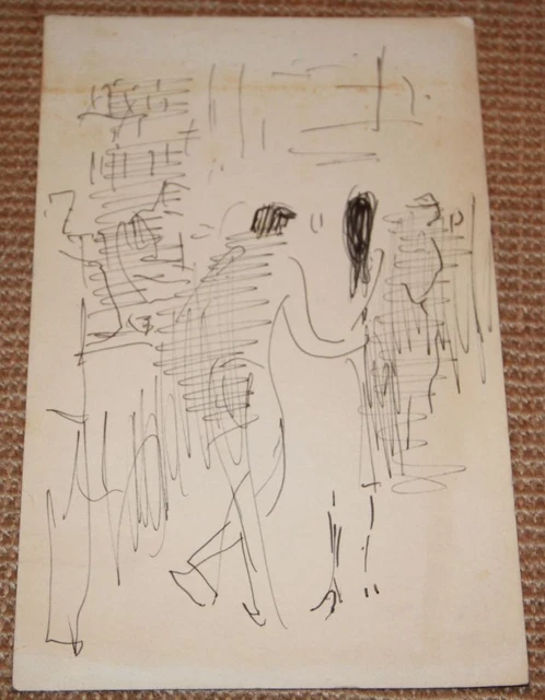 DESSIN CHARLES KIFFER (1902-1992) Scène de rue env 1950 cachet vente ...