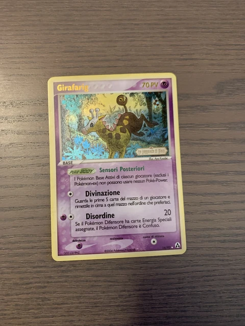 CARTA POKEMON GIRAFARIG reverse Holo STAMPED IT EX La Leggenda di Mew ...