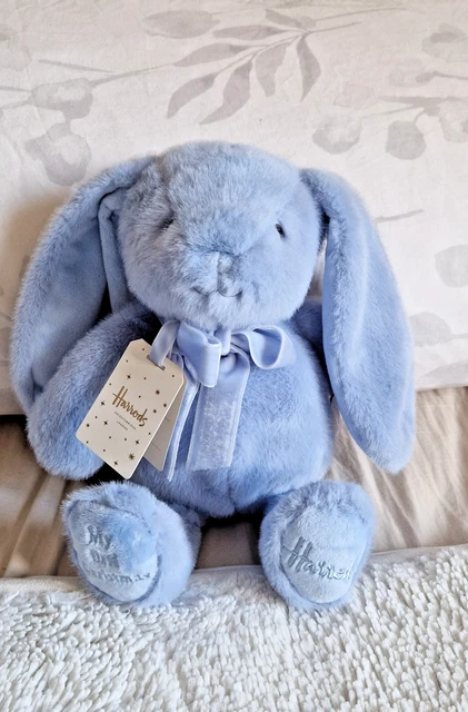 HARRODS BLUE PLUSH Bunny Rabbit Soft Toy with Tag – Luxury Gift New £31 ...
