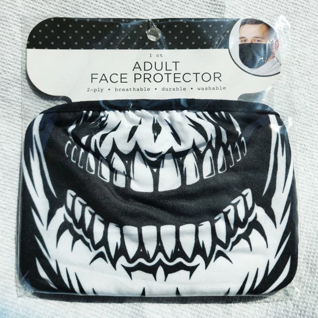ZOMBIE FACE MASK PROTECTOR Adult Halloween costume accessory creepy ...