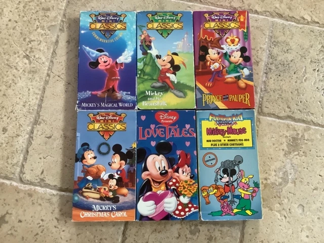 WALT DISNEY (VHS Lot of 6) - Mini Classics, Love Tales, Mickey Mouse ...