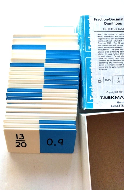 FRACTION-DECIMAL EQUIVALENCE DOMINOES T1220 Taskmaster Ltd Educational ...