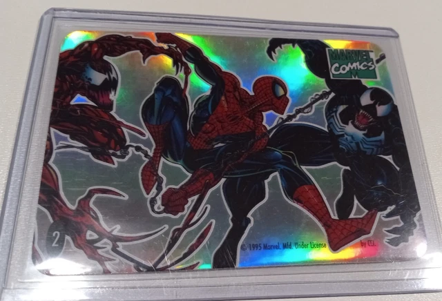 1995 SPIDER MAN Sticker VS Venom Carnage From .25 Machine Rare Mint ...