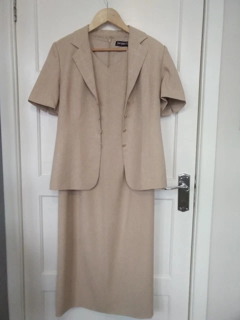 JACQUES VERT MOTHER of the Bride/Groom Pale Gold Dress & Jacket Size 10 ...