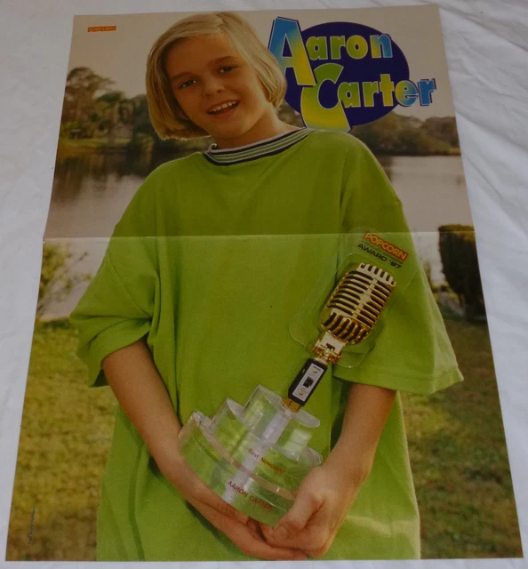 AARON CARTER CENTREFOLD Poster Rare 2 Page Young Boy Crazy Little Party ...
