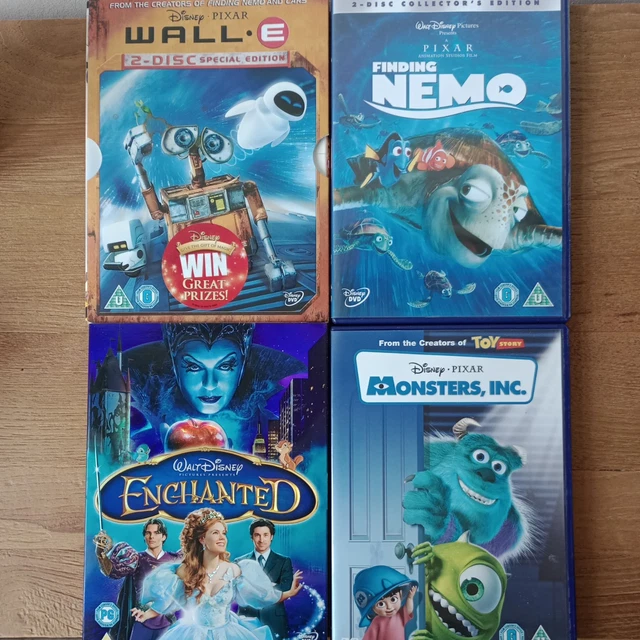 4 DISNEY DVD bundle, finding Nemo, monsters Inc, wall.e, enchanted ...