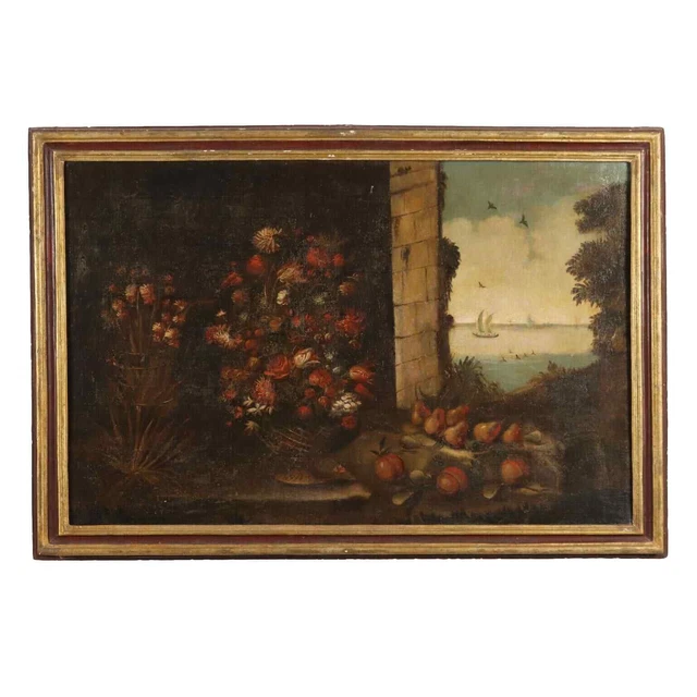 TABLEAU ANCIEN AVEC Nature Morte Huile sur Toile XVIIe Siècle EUR 5.700,00 - PicClick FR