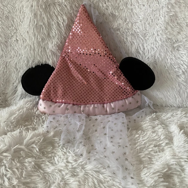 WALT DISNEY WORLD Minnie Mouse Ears Princess Hat Veil Pink Sparkle ...