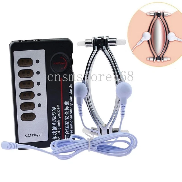 WOMEN STEEL DILATOR Speculum E-stim Expander Private Clip Clamps BDSM ...
