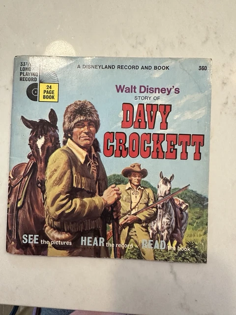 WALT DISNEY’S STORY Of Davy Crockett Record And Book 7” Llp 360 Vintage ...