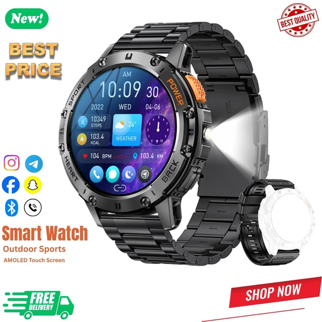 BLUETOOTH CALLING FITNESS Tracker Smartwatch with AMOLED Display ...