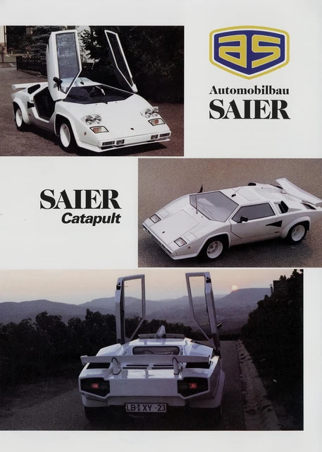 PROSPEKT AS SAIER Catapult 1992 Kit Car Autoprospekt Broschüre Auto ...
