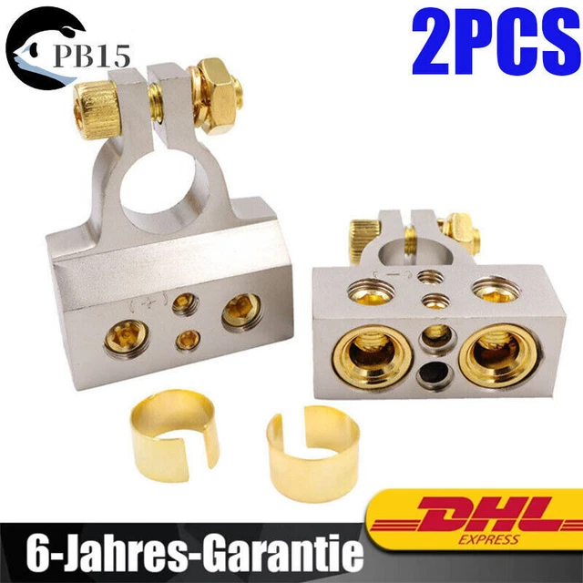 2X AUTO BATTERIE Klemme Terminal Pol klemmen Verteiler Stecker Pluspol ...