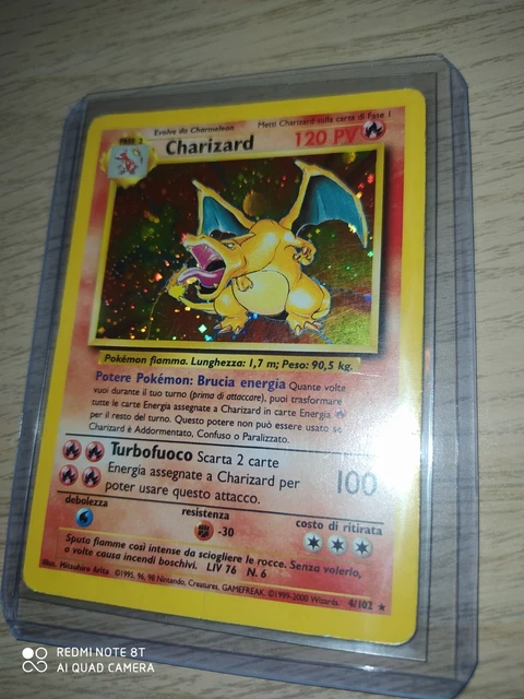 POKEMON CHARIZARD 4/102 Holo Set Base Rara ITA ! Mega Rara! No Prima ...