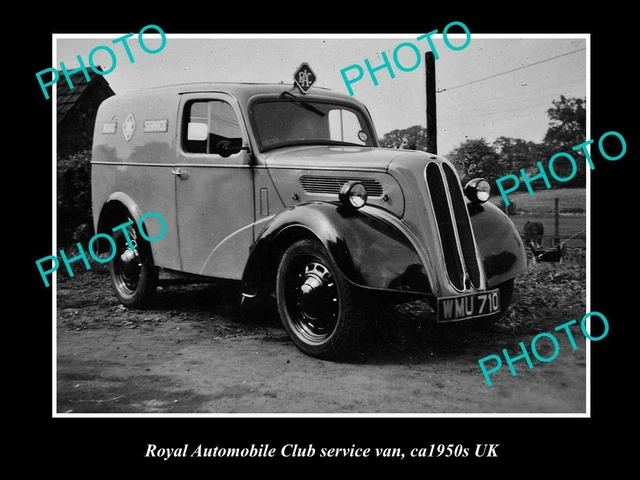 OLD LARGE HISTORIC PHOTO OF RAC ROYAL AUTOMOBILE CLUB SERVICE VAN ...