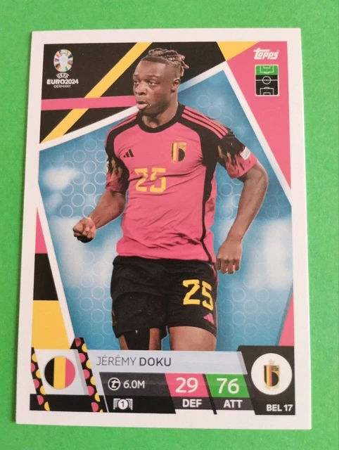 CARD MATCH ATTAX Uefa Euro 2024 Germany - Jeremy Doku N° Bel 17 Topps ...