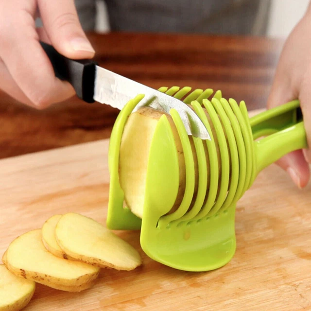 HAND-HELD 2× LEMON Onion Tomato Fruit Slicer Fruit and Vegetable Slicer ...