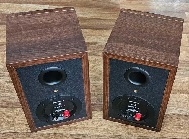 MONITOR AUDIO MR1 BOOKSHELF HiFi STEREO SPEAKERS IN WALNUT FINISH 70w 6 ...