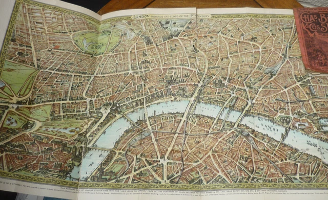 1896 - 7 - The ABC Guide to London - Colour Folding Map of Central ...