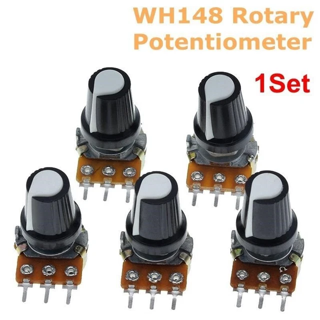 ROTARY POTENTIOMETER RESISTOR 3 Pin Linear Taper 1K-500K Ohm 15mm For ...